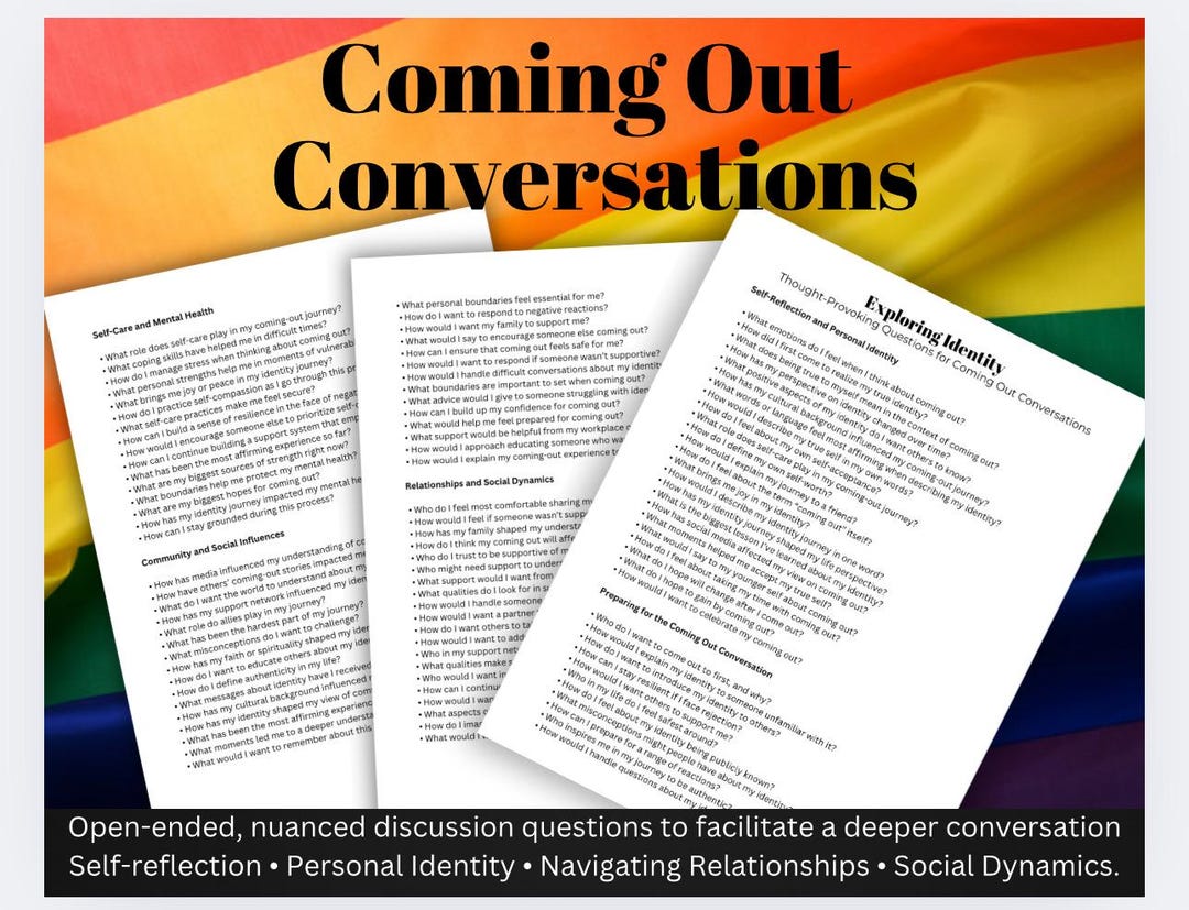 Exploring Identity Coming Out Questions Conversation Starters Therapy ...
