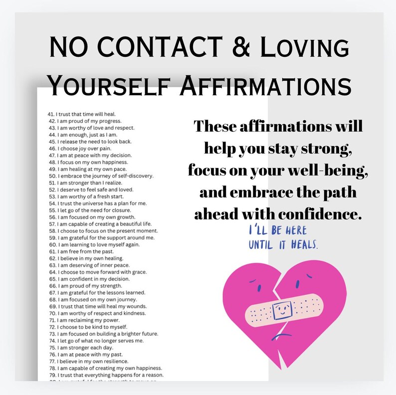 No Contact Rule Affirmations Relationship Healing Heartbreak ...