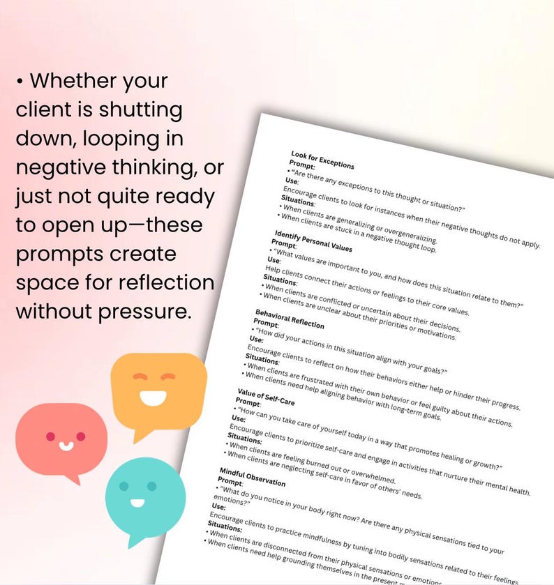 Therapist Prompts for Stuck Sessions Mental Health Client Shutdown in ...