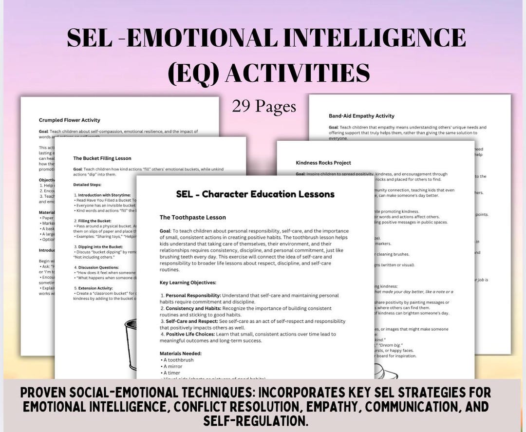 Children Social Emotional Learning Activities Kids SEL Toolkit ...