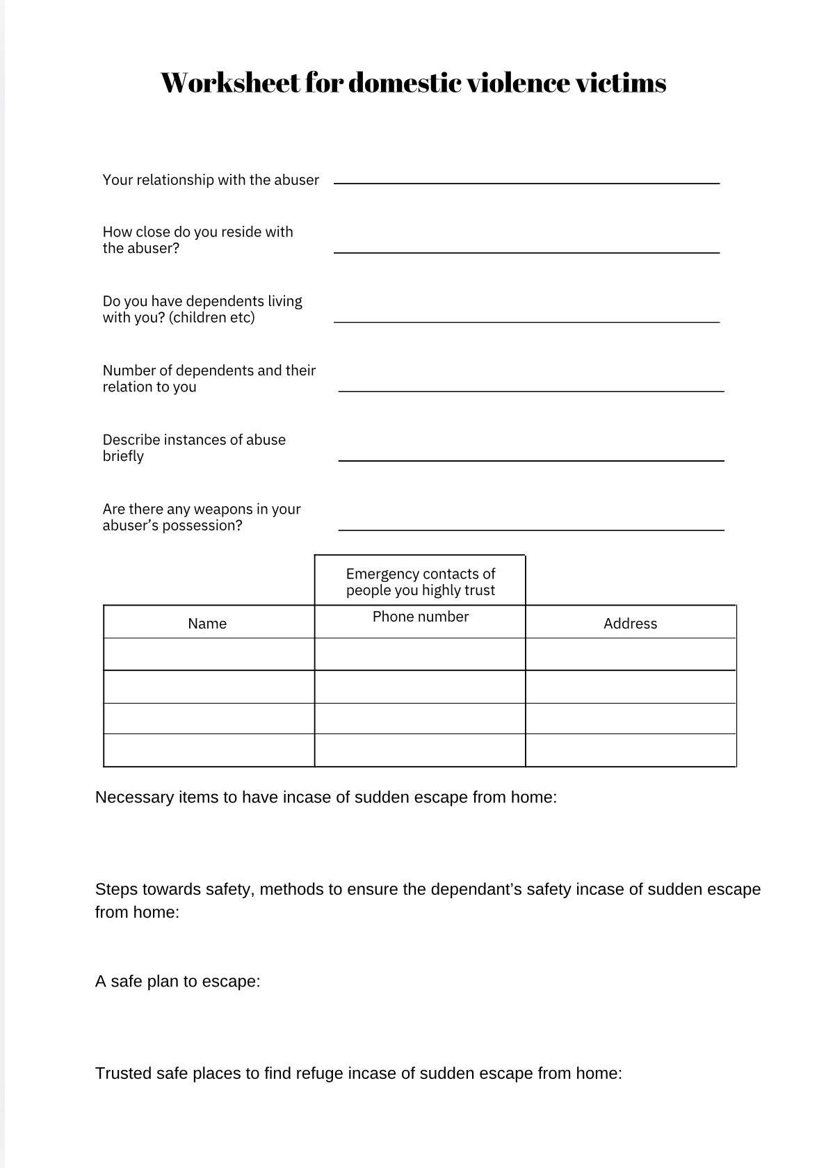 Domestic Abuse Workbook Cycle of Violence Healing Toxic Relationship ...