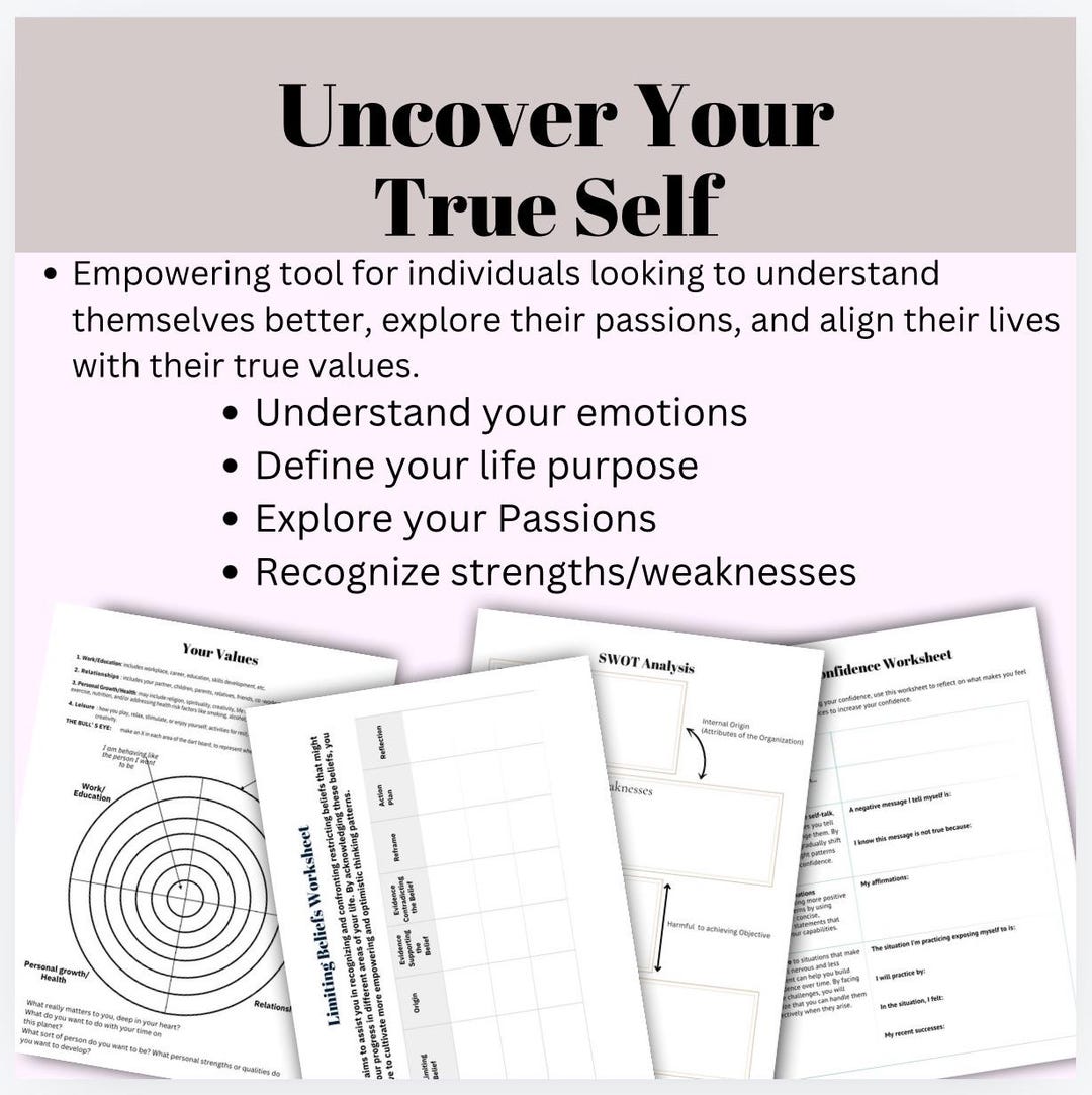 Self Discovery Workbook Transformative Journey Life Coaching Resource ...