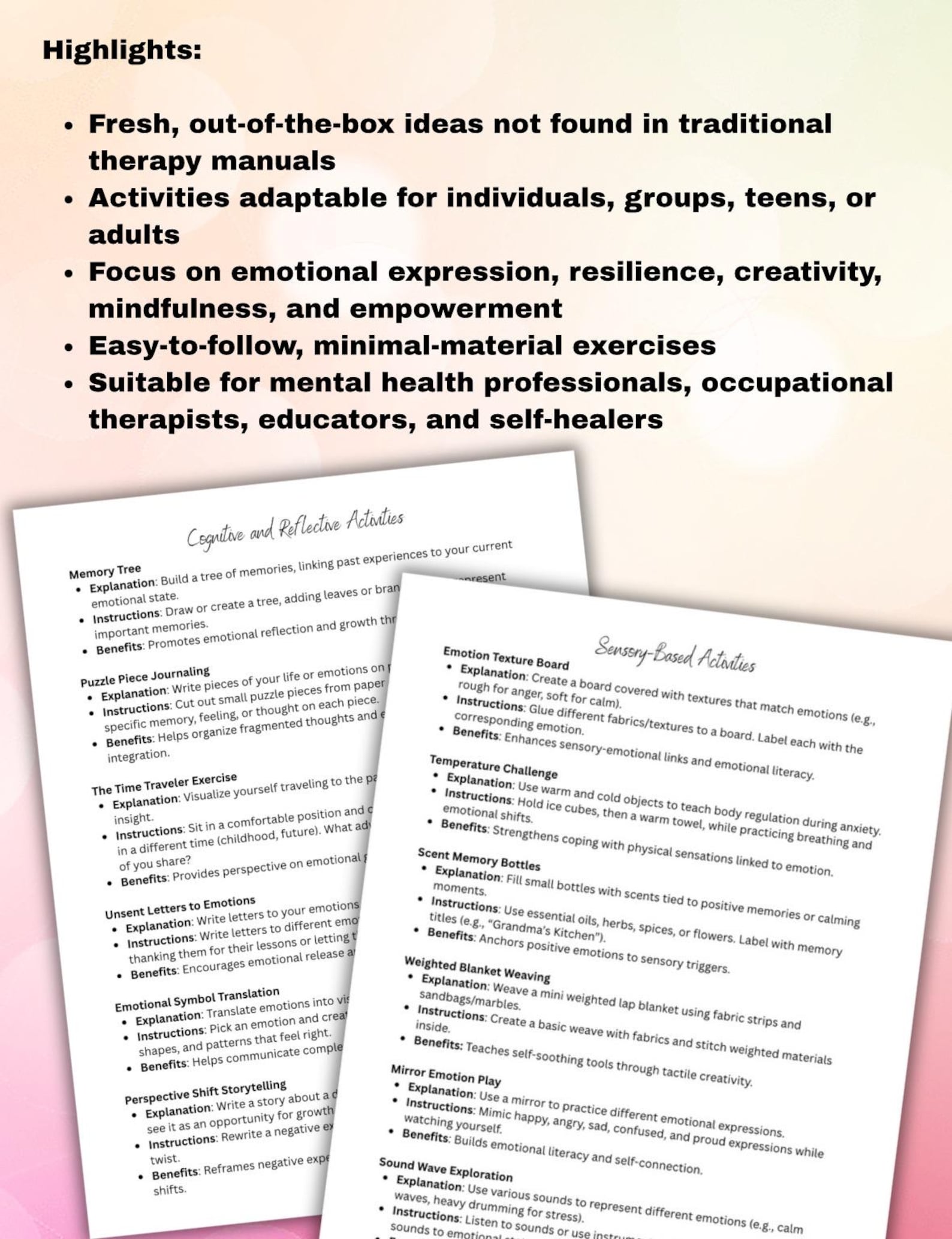 100 Occupational Therapy Mental Health Activities and Exercises Mental ...