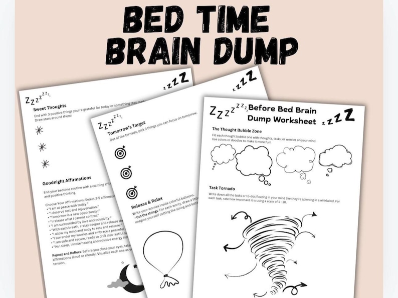 Bedtime Brain Dump for Anxiety Cant Sleep Routine Night Time Anxiety ...