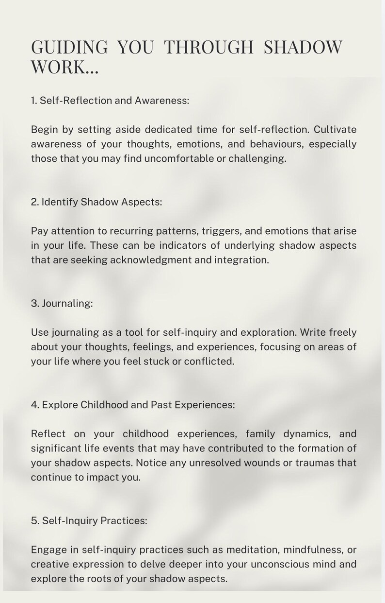 Shadow Work Journal & Workbook Guided Prompts Healing Exercises Daily ...