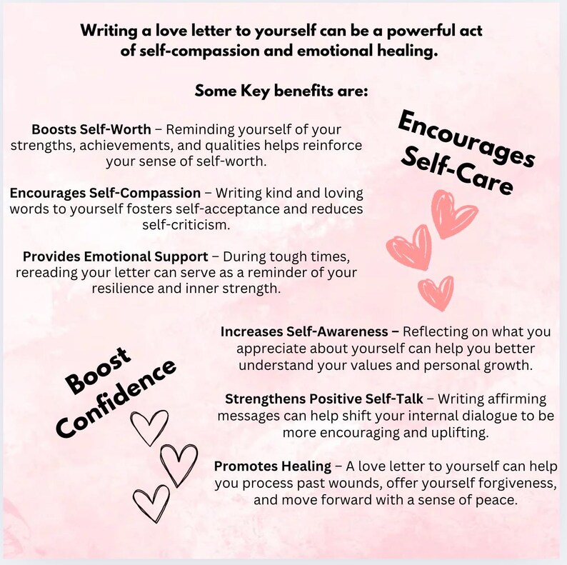 Love Letter to Yourself Self Love Exercise Guided Valentines Day Theme ...