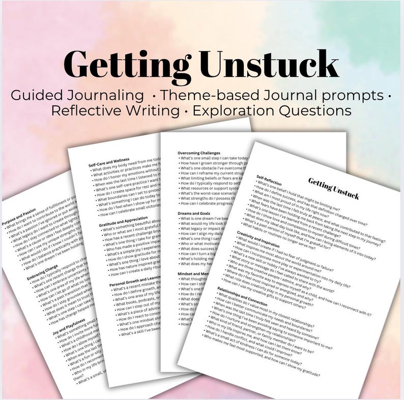 Getting Unstuck Feeling Stuck Journal Prompts: Clarity, Confidence ...