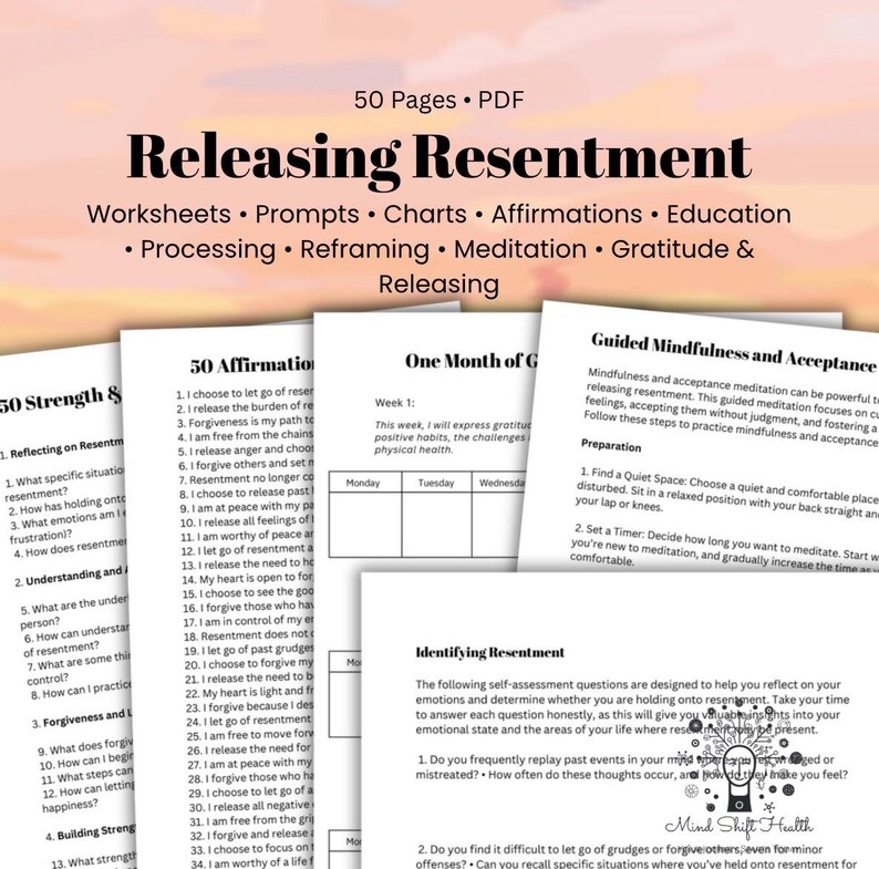 Letting Go of Resentment Workbook for Guided Exercises to Release ...