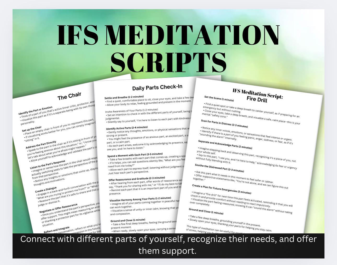 IFS Meditation Scripts Connect With Inner Parts Internal Family Systems ...
