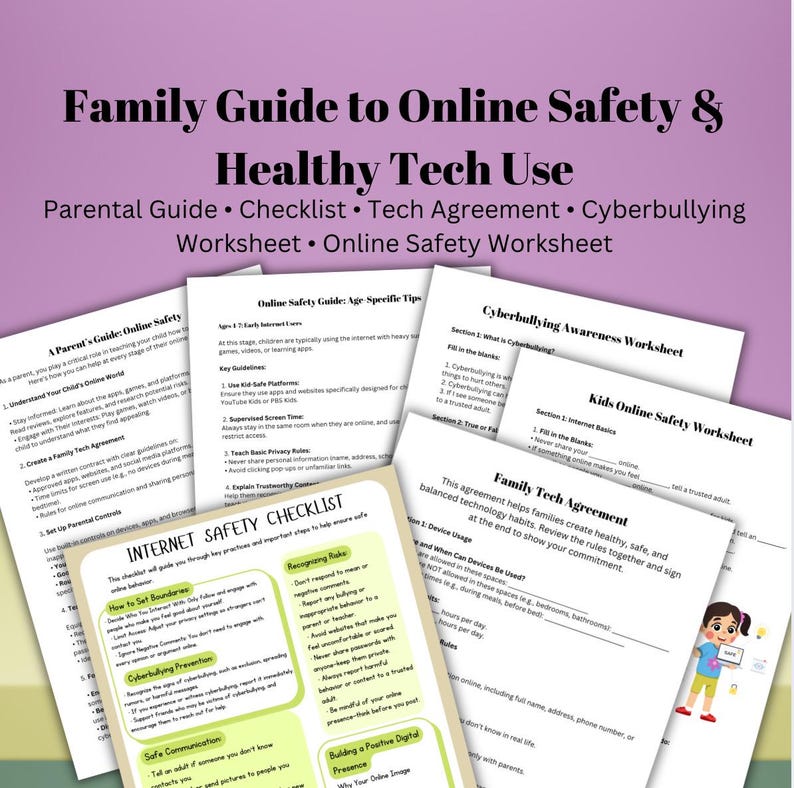 Online Child Safety Guide Cyberbullying Digital Device Tech Agreement ...