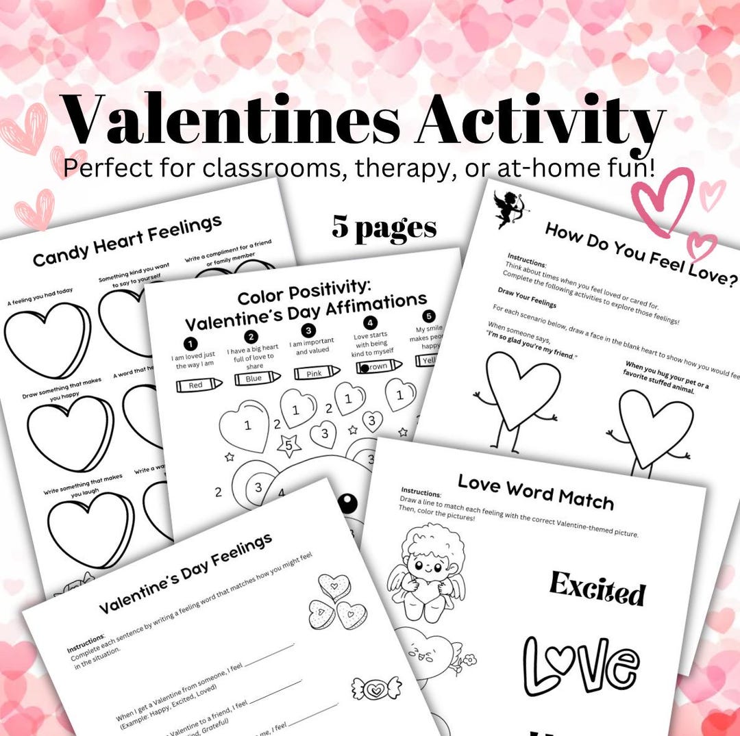 Children’s Valentines Day Theme Bundle Emotional Learning Therapy Tool ...