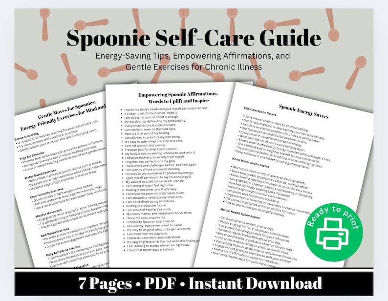 Spoonie Self Care Toolkit Chronic Pain Resource Spoon Theory Support ...