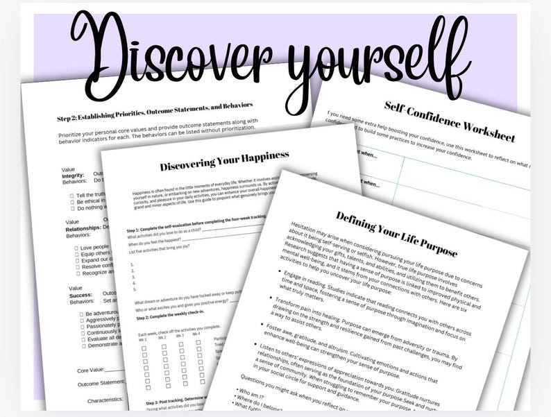 Self Discovery Workbook Transformative Journey Life Coaching Resource ...