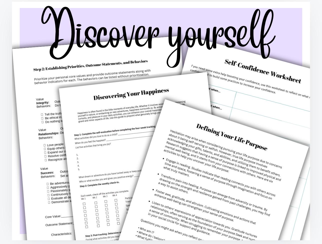 Self Discovery Workbook Transformative Journey Life Coaching Resource ...