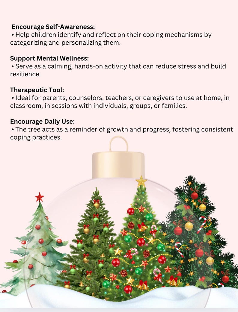 Christmas Coping Skills Tree Activity: Mental Health Worksheet (digital ...