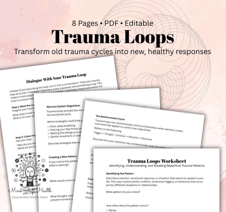 Trauma Loops Worksheet, Healing Exercise (PDF Download) - Etsy