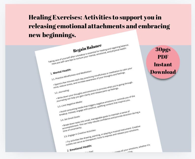 Breakup Healing Guide Worksheets to Heal From Relationship Survival ...