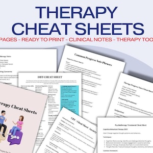 Therapy Cheat Sheets Therapy Session Scripts Therapy Progress Notes ...