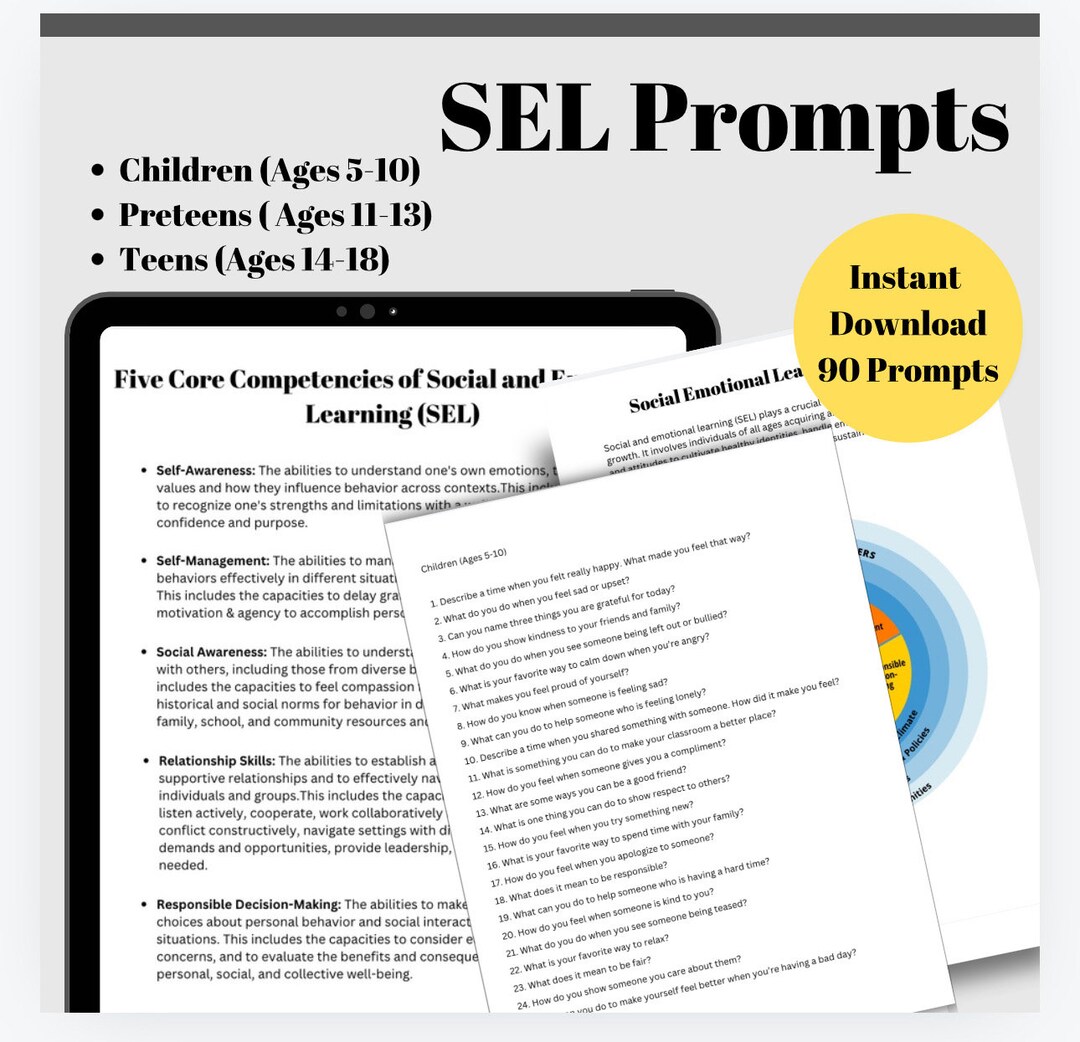SEL Prompts Social-emotional Learning Emotional Intelligence Self ...