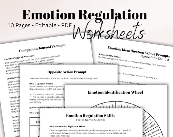 Understanding Emotions Printable DBT Worksheets | Emotion Regulation ...
