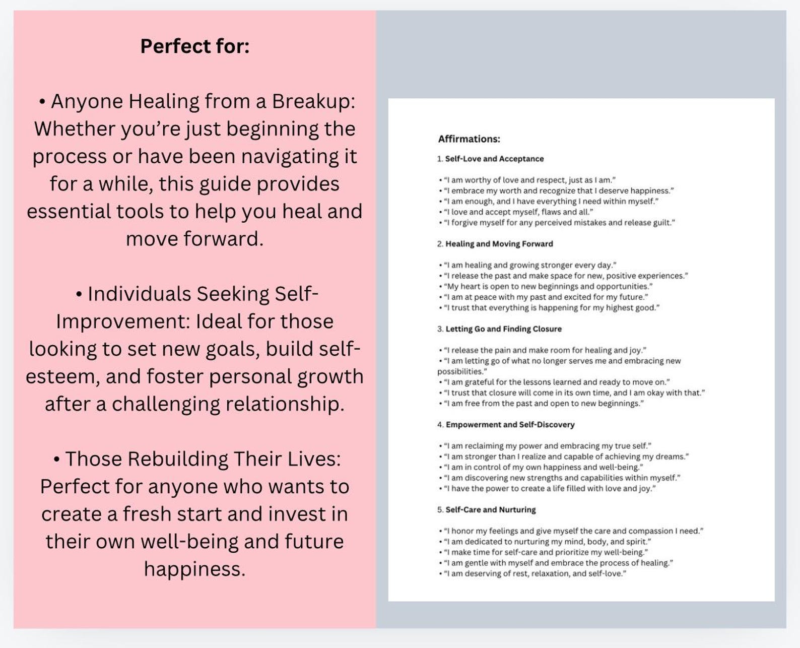 Breakup Healing Guide Worksheets to Heal From Relationship Survival ...