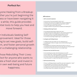 Breakup Healing Guide Worksheets to Heal From Relationship Survival ...