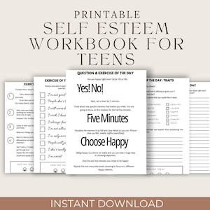 Teen Self Esteem Therapy Worksheets for Confidence in Teen Mental ...
