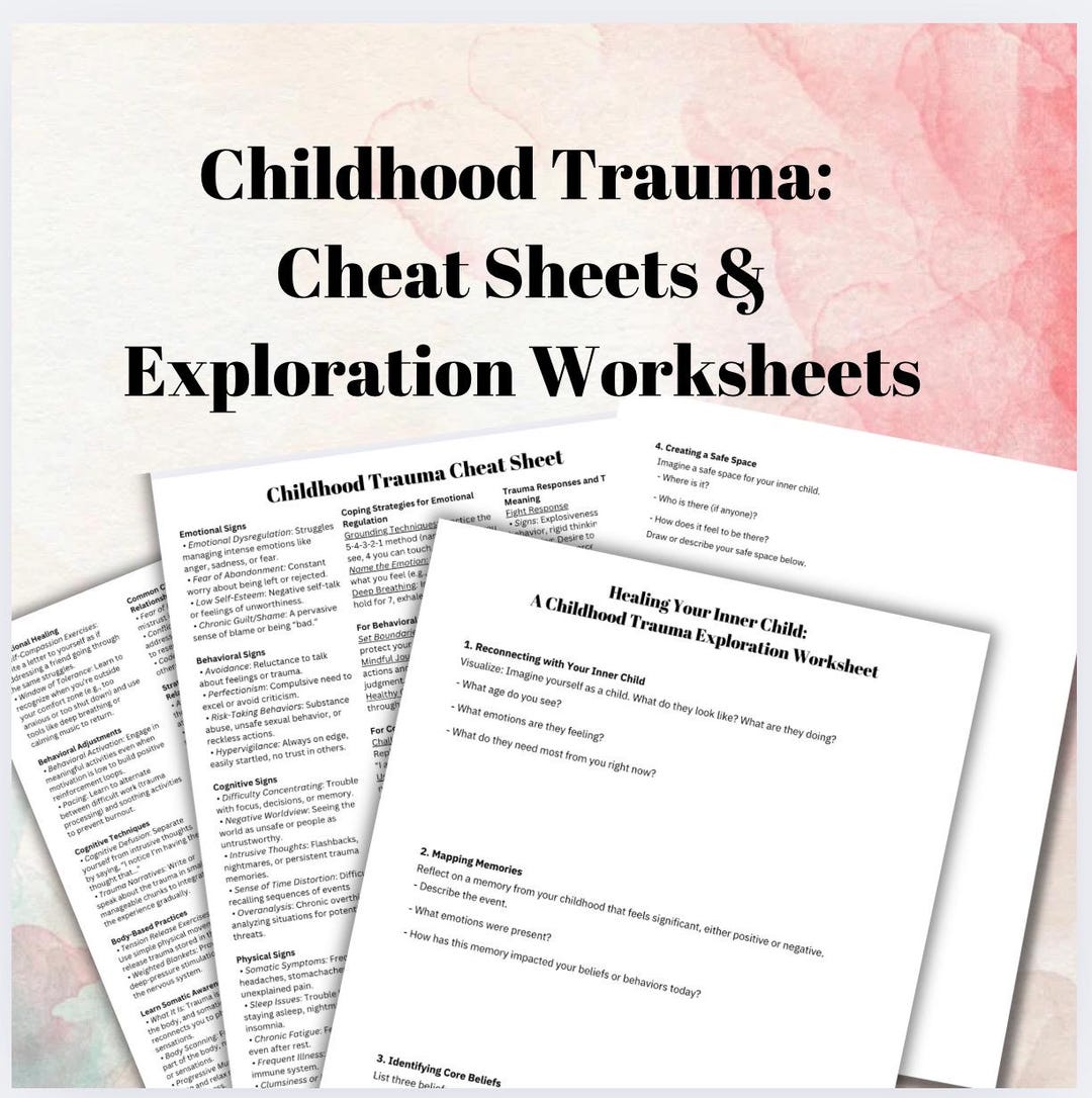 Childhood Trauma Healing: Cheat Sheet & Exploration Worksheet (digital ...