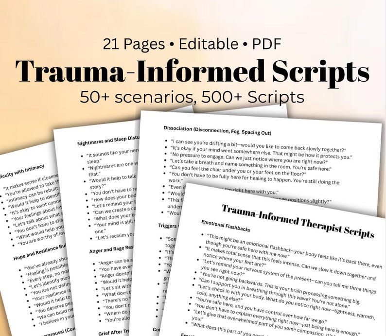 Trauma Informed Scripts Trauma Reactive Scenarios Language Guide for ...