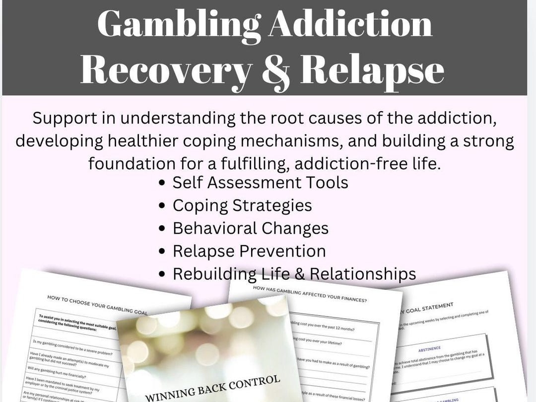 Gambling Problems Addiction Worksheets Gambling Disorder Therapist ...