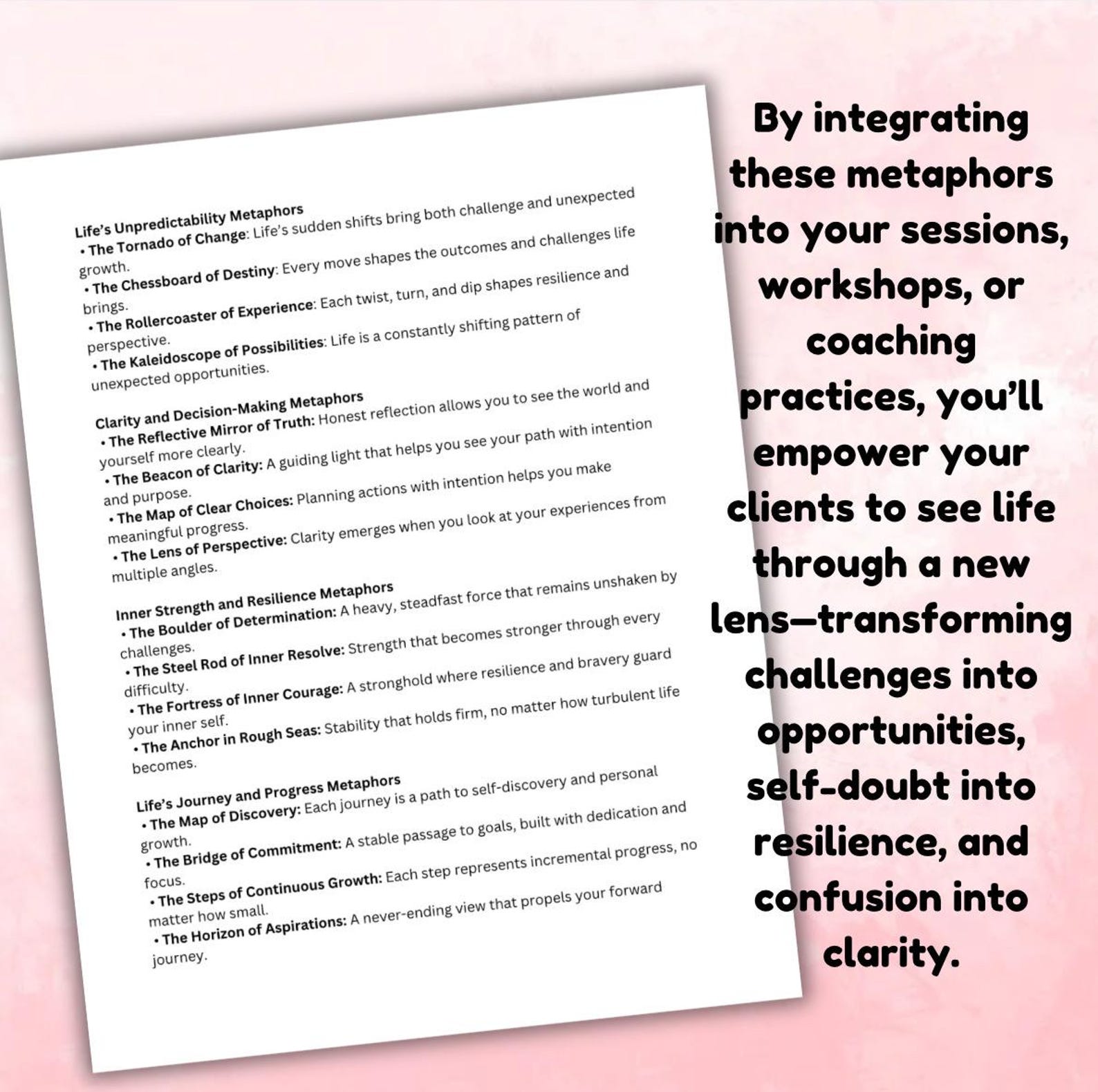 Therapy Metaphors & Analogies Tool for Emotional Growth Mental Health ...