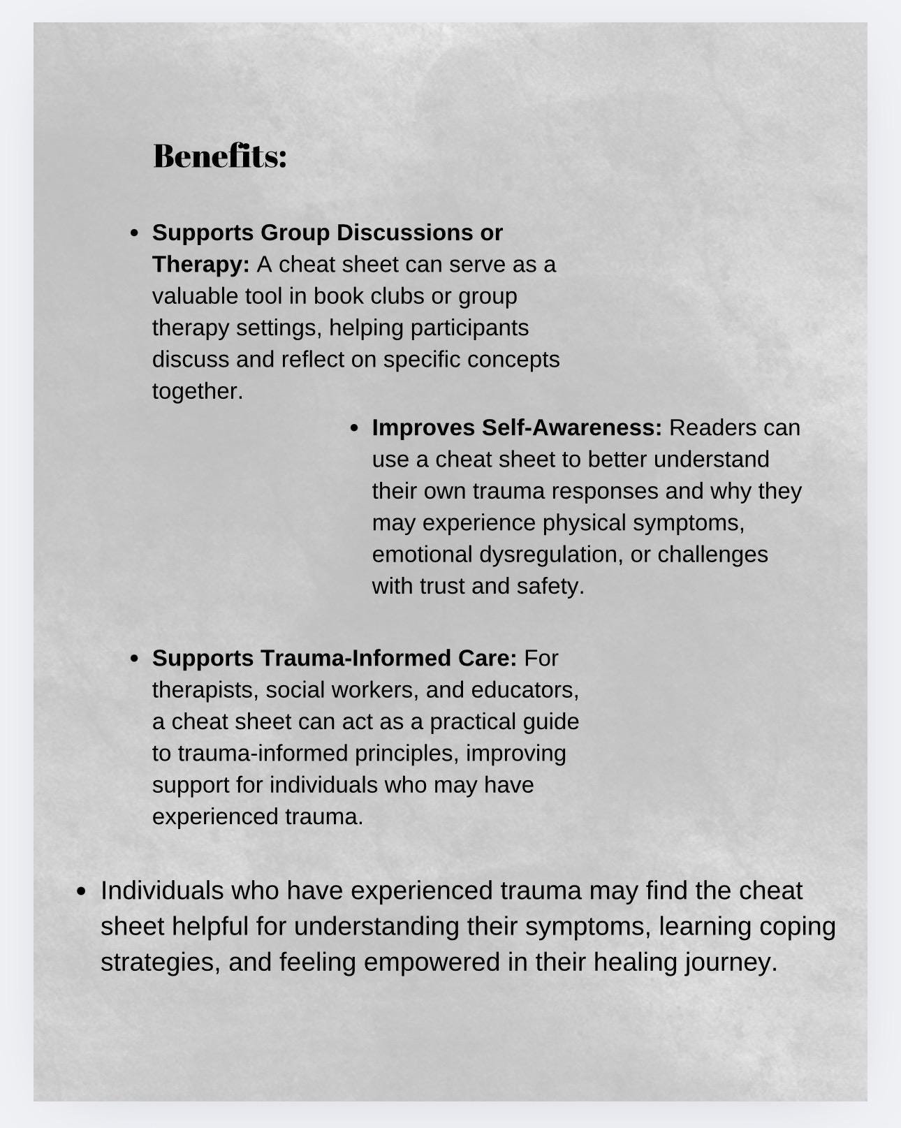 The Body Keeps the Score Cheat Sheet, Trauma Therapy (digital Download ...