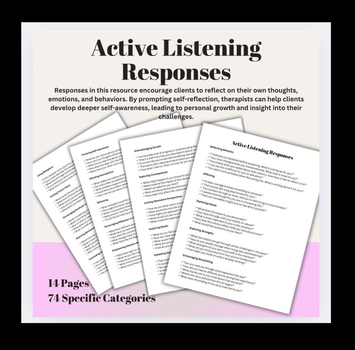 Active Listening Responses Therapist Toolkit Better Communication Tool ...