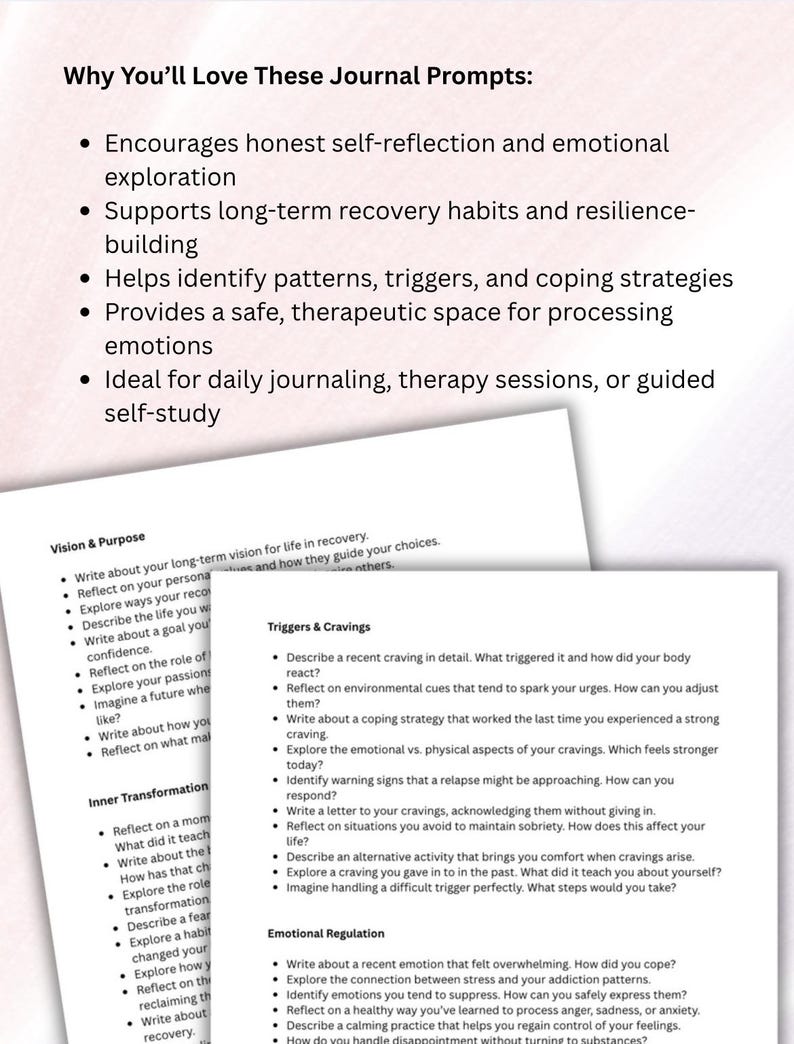 Guided Journal Prompts for Navigating Addiction Recovery Therapeutic ...