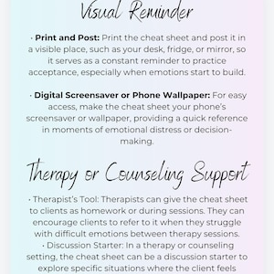 Radical Acceptance Cheat Sheet DBT Dialectical Behavioral Therapy ...