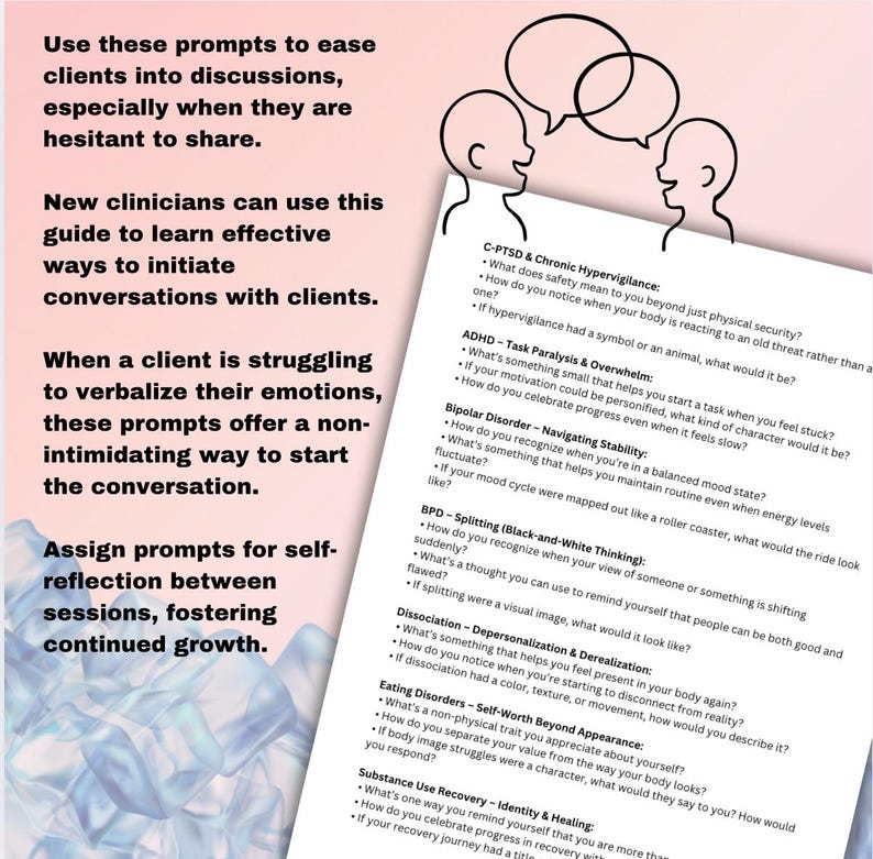 Therapy Icebreaker Prompts: Mental Health Conversation Starters (PDF ...