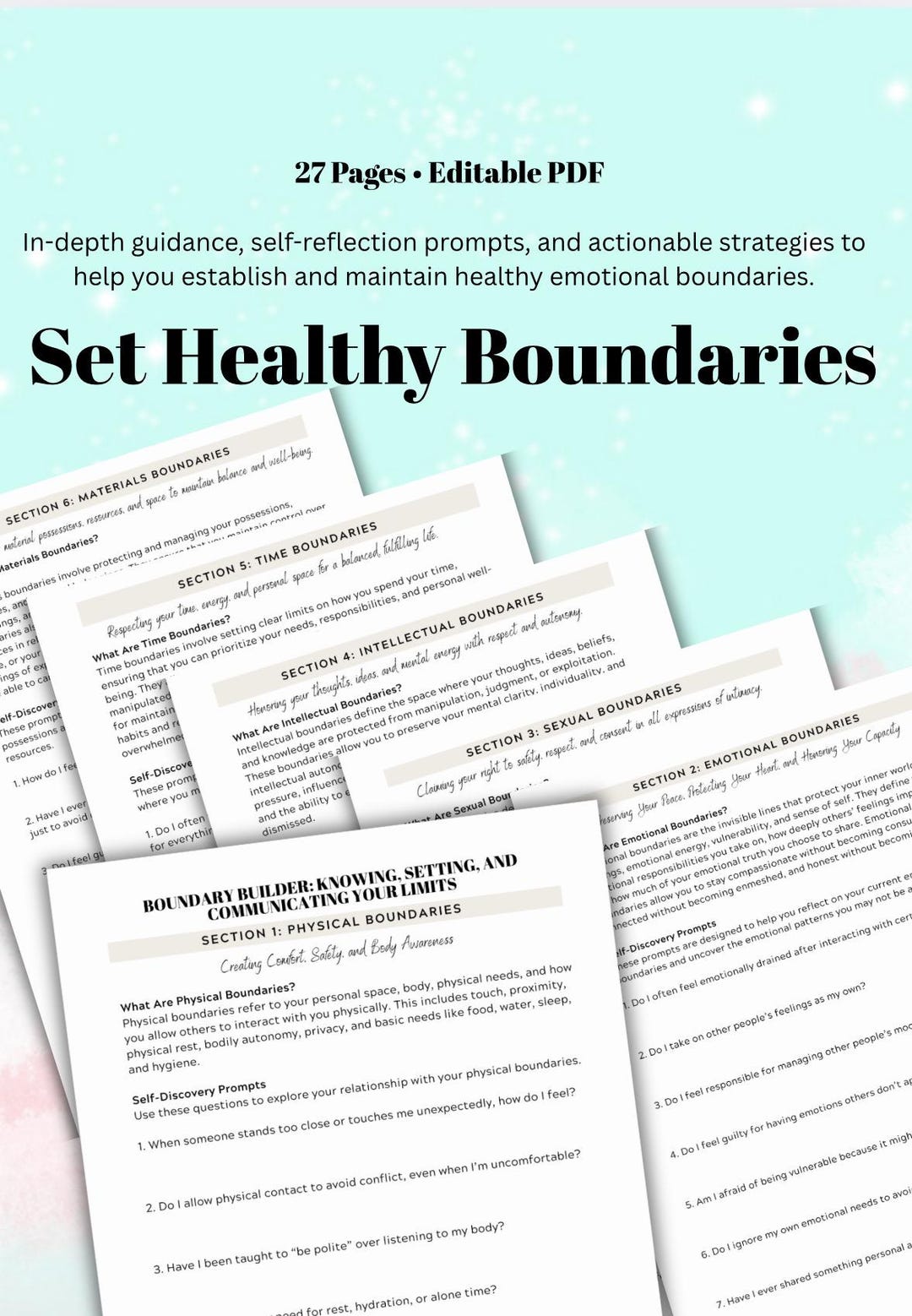 Boundary Builder Guide Personal Boundaries Sexual Intellectual Time and ...