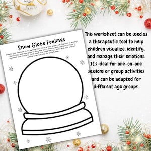 Kids Christmas Therapy Worksheets: Emotional Check-in Activities ...