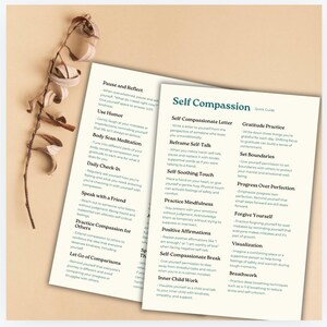Self Compassion Cheat Sheet Mindfulness & Self-care Strategies Printable Therapy Tool Coping ...