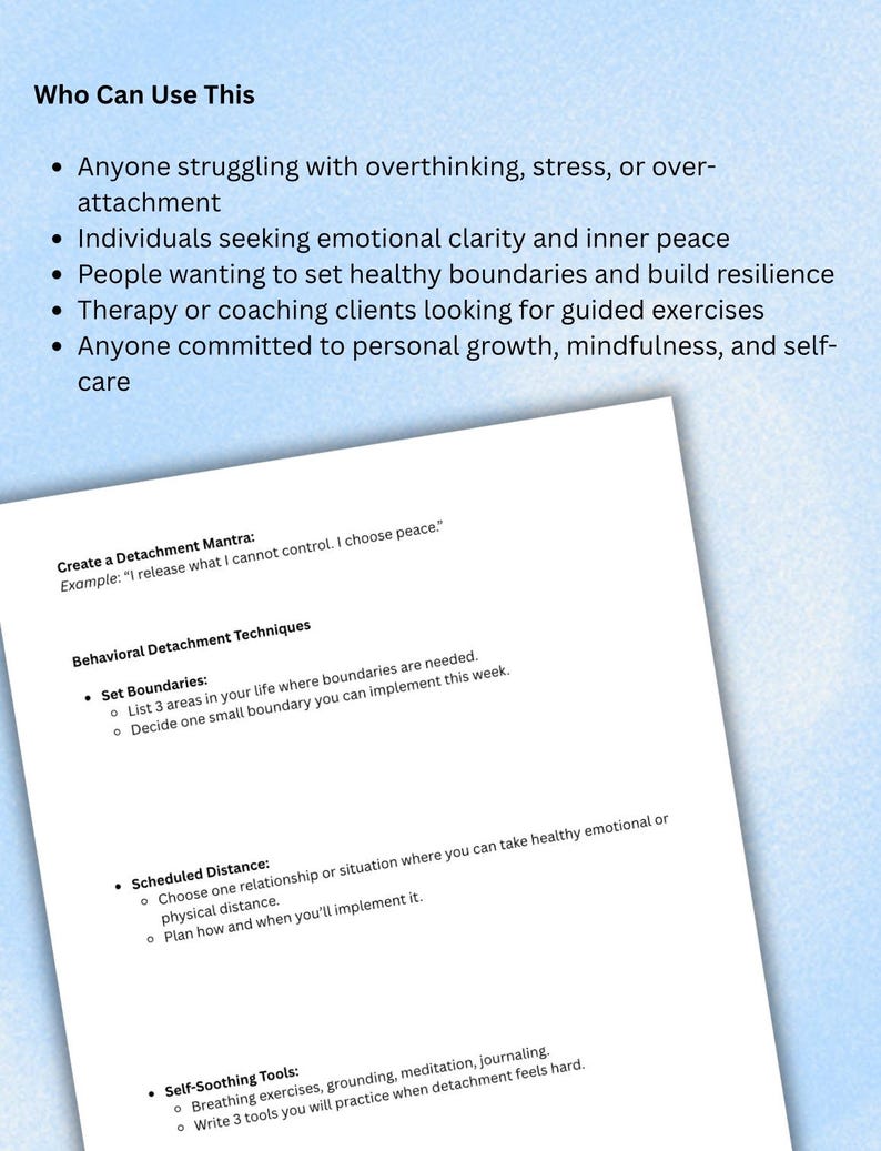 Mindful Detachment Journal Step-by-step Exercises for Emotional Clarity ...