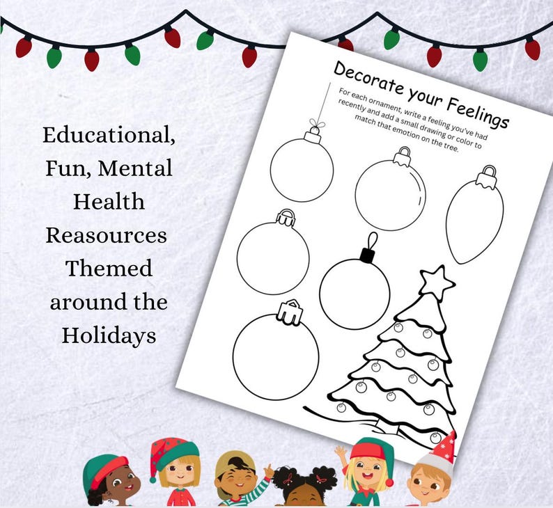 Christmas Feelings Activity Pages: Kids Holiday Worksheets (PDF) - Etsy