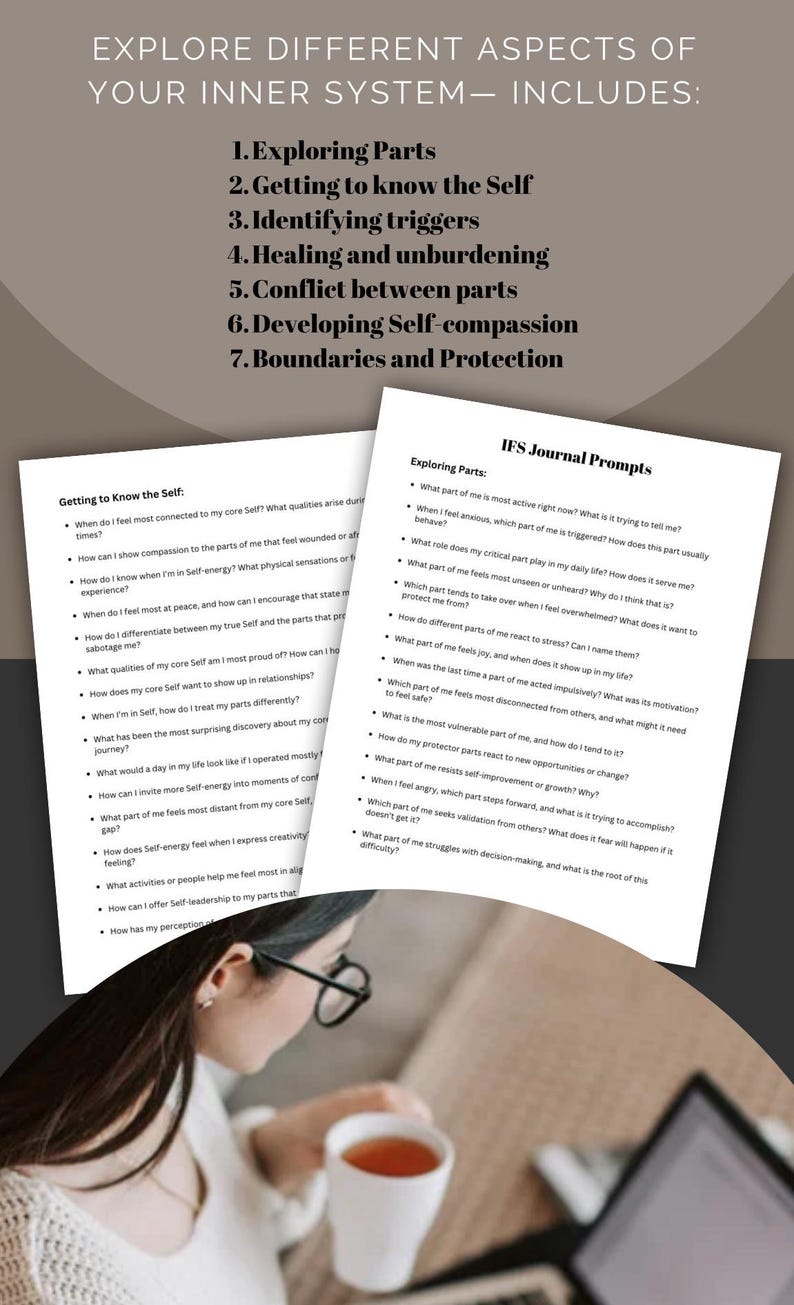 IFS Parts Therapy Journal: Self-mapping Prompts (PDF) - Etsy