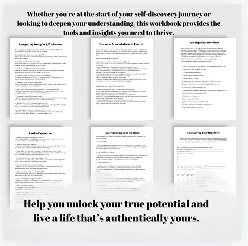 Self Discovery Workbook Transformative Journey Life Coaching Resource ...