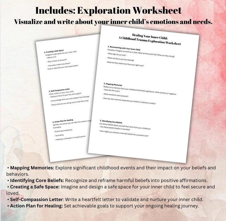 Childhood Trauma Healing: Cheat Sheet & Exploration Worksheet (digital ...