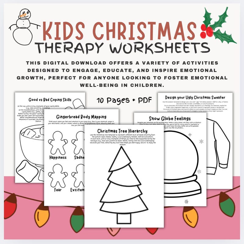 Santa Digital Worksheet - Etsy
