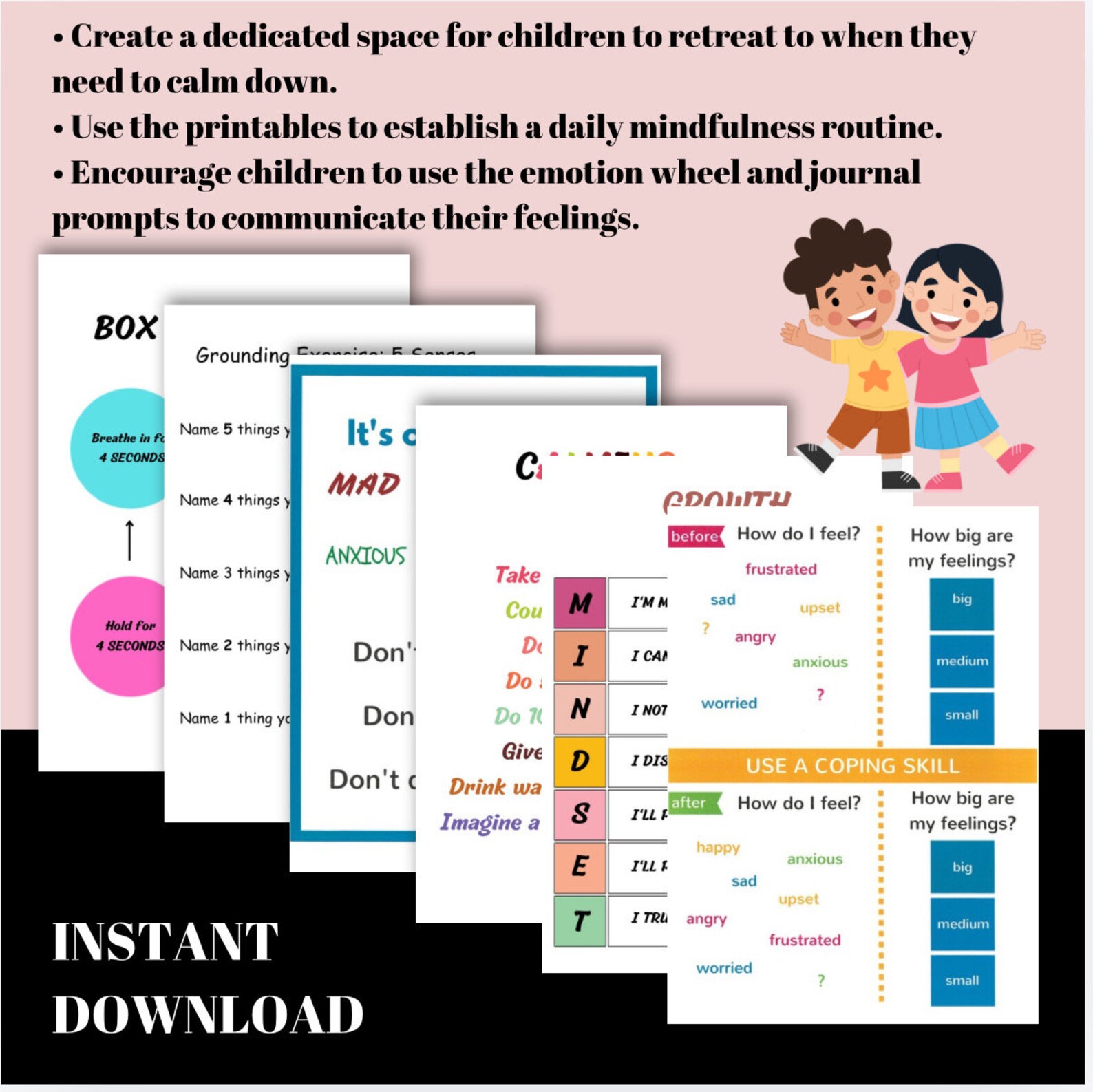 Kids Coping Skills Toolbox Social Emotional Learning Kit for Mental ...