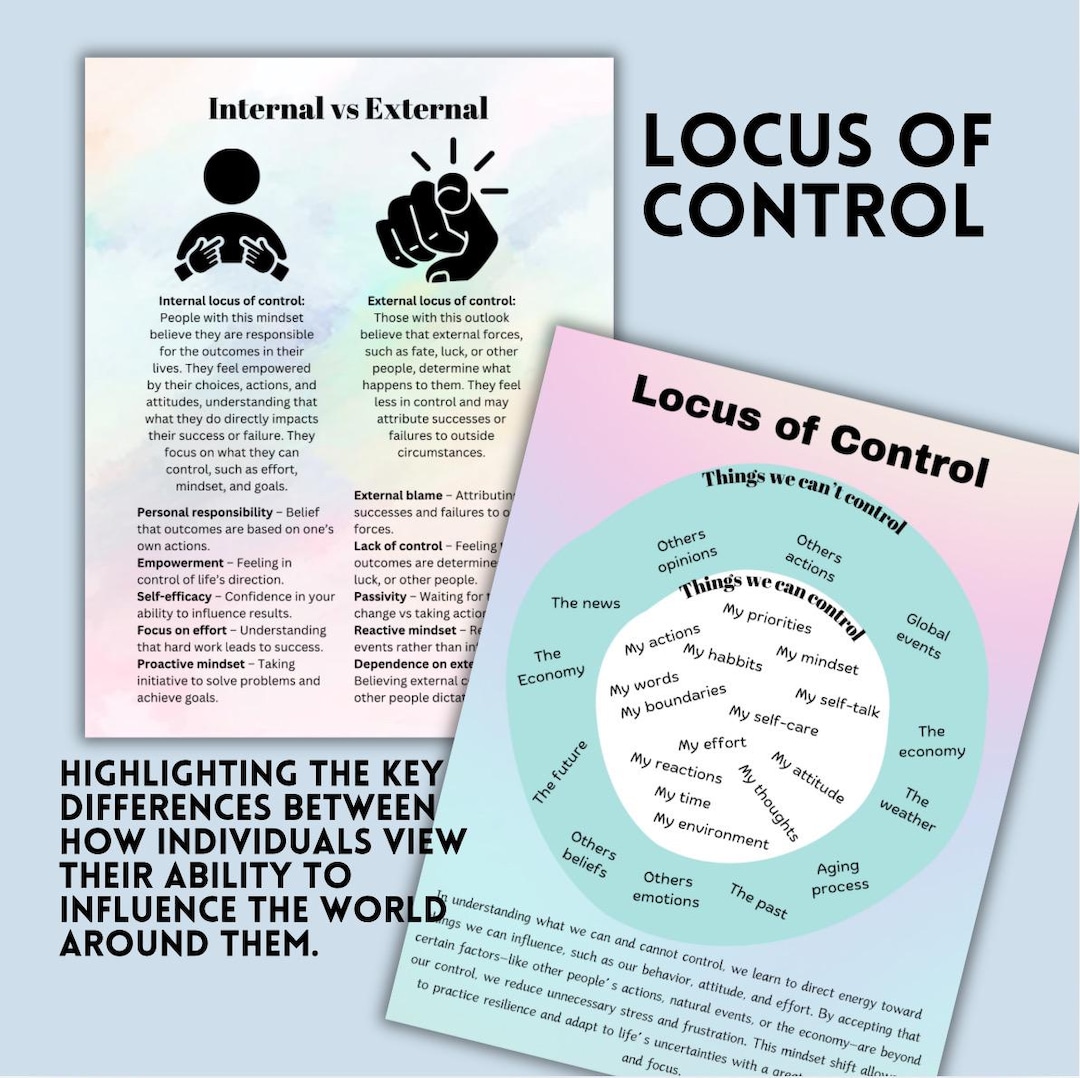 Locus of Control Internal Vs External Client Handout for Group Discussion Therapy Tool ...