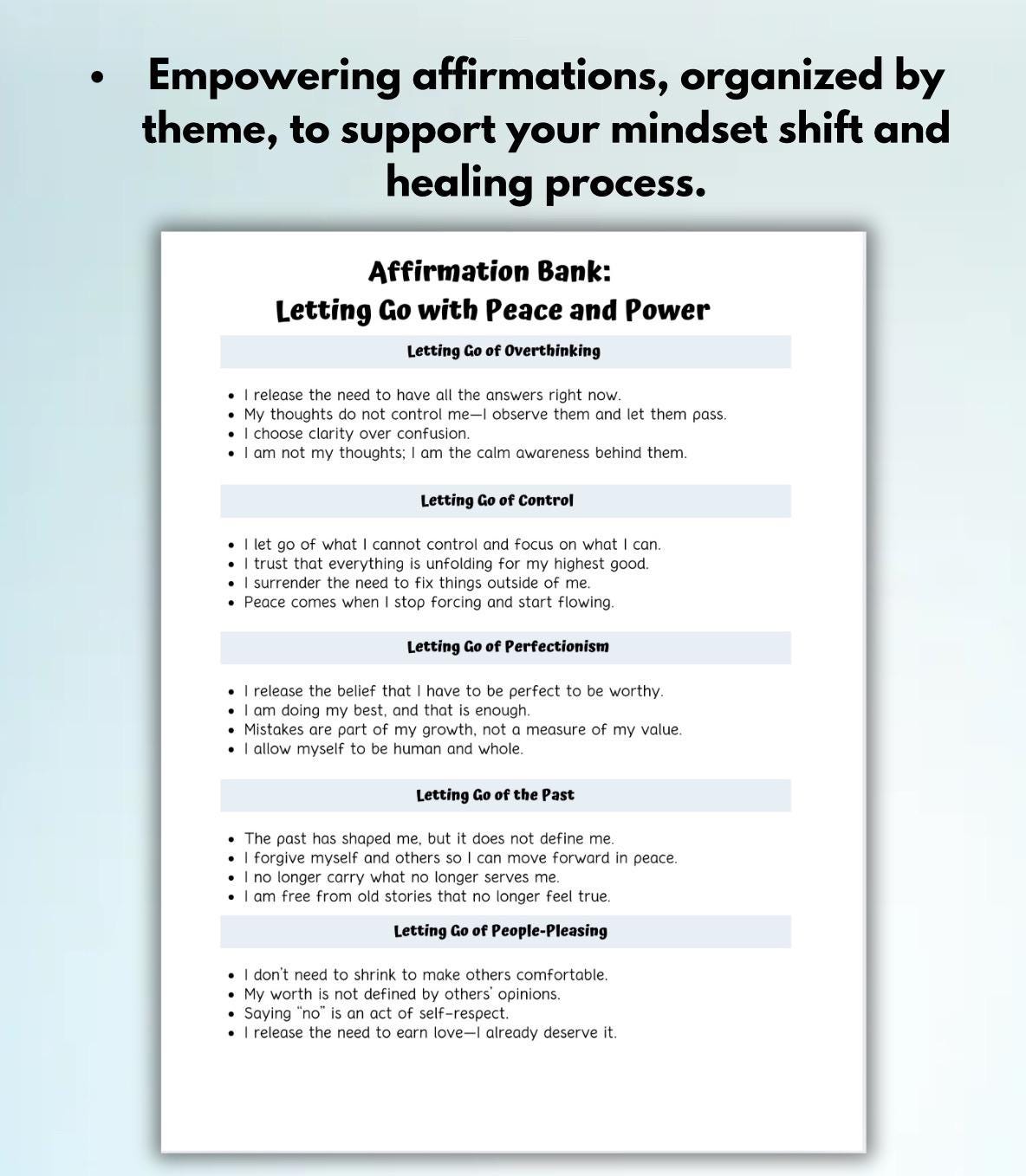 Letting Go Worksheet: Guided Reflection for Mental Clarity (digital ...