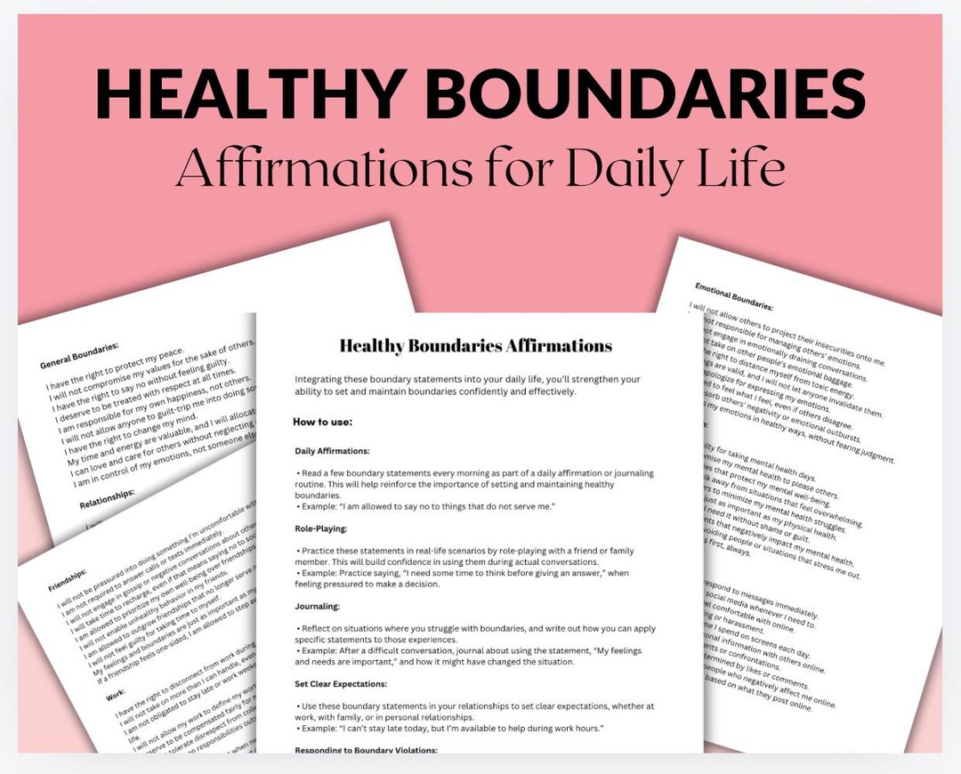 Healthy Boundaries Affirmations Boundary Statements for Personal Growth ...