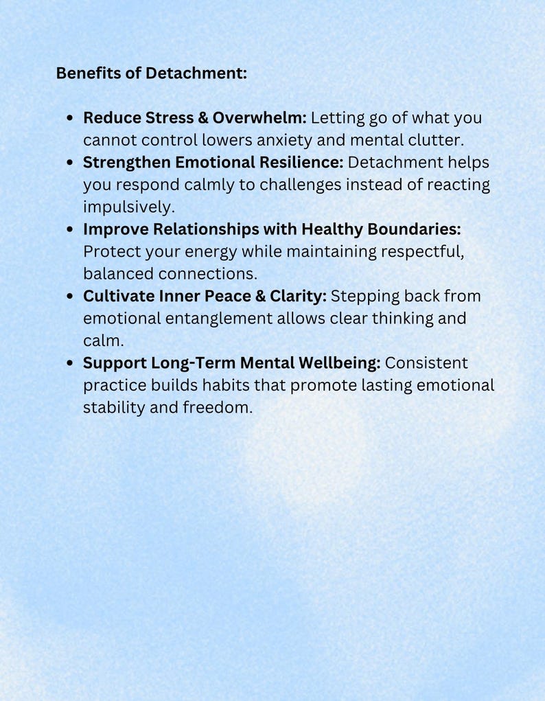 Mindful Detachment Journal Step-by-step Exercises for Emotional Clarity ...